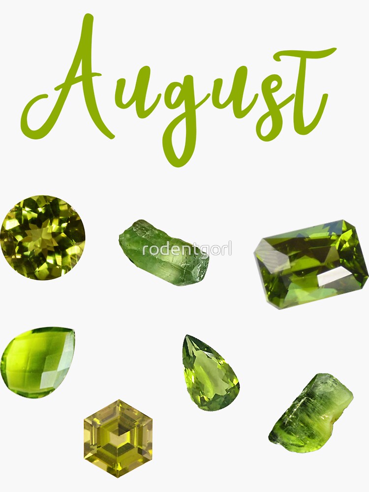 "August Peridot Birthday Month Set" Sticker for Sale by rodentgorl ...