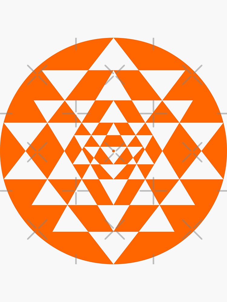 "Sri Yantra - Solid Orange" Sticker by kernowerno | Redbubble