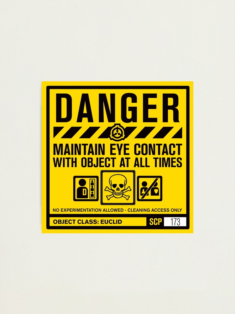 "SCP 173 Warning Sign" Photographic Print for Sale by narshero | Redbubble