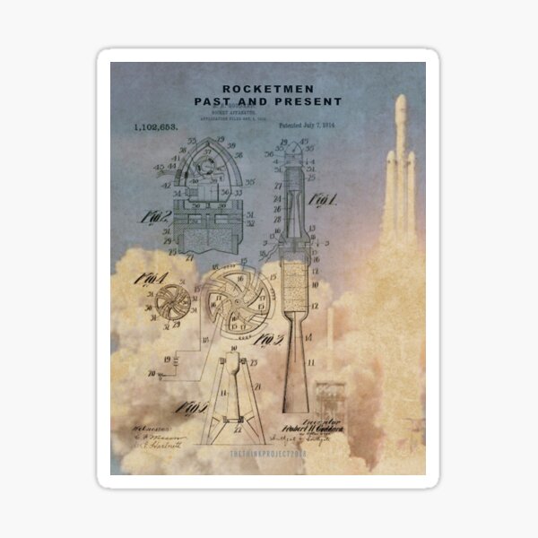 "Rocket Men Past and Present" Sticker for Sale by Think2018 | Redbubble