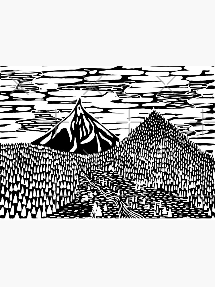 "Cascade Mountain Block Print" Art Print for Sale by natalievmason ...