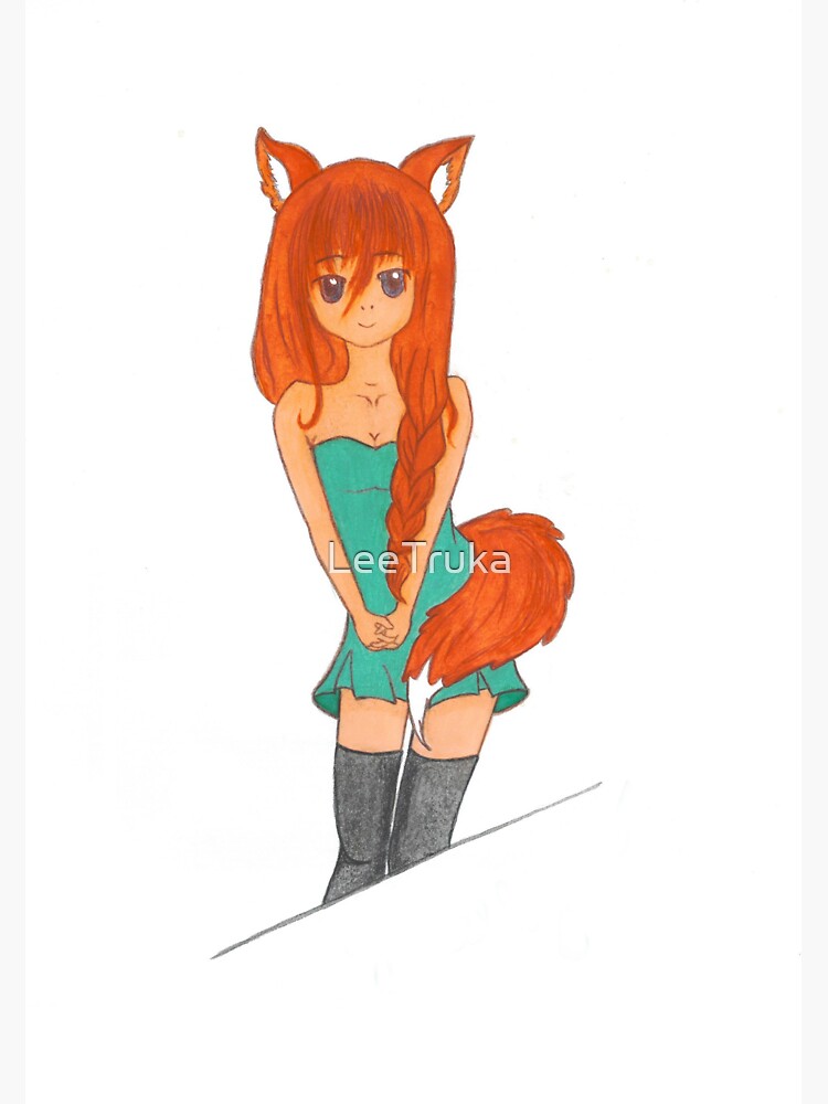 "cute Kitsune " Sticker for Sale by LeeTruka | Redbubble