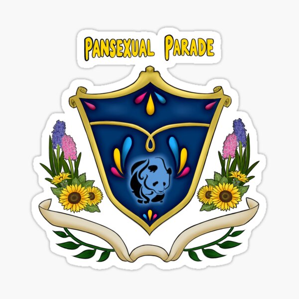"pansexual panromantic pride crest" Sticker by hiraeth-still | Redbubble