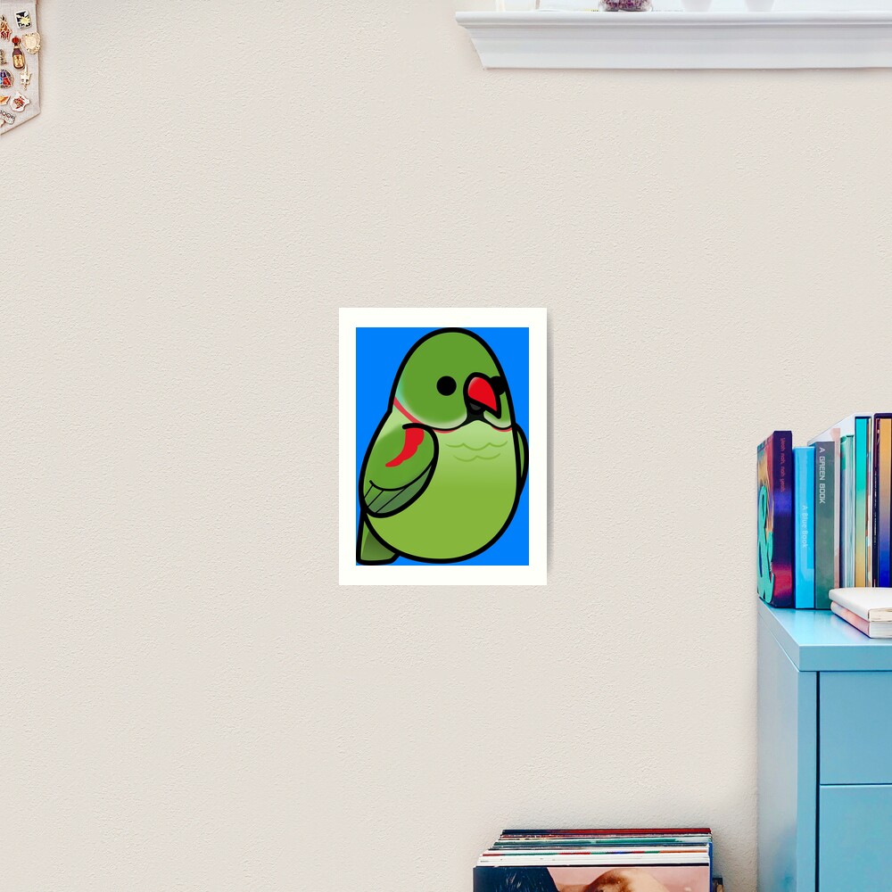 "Too Many Birds! - Alexandrine Parakeet" Art Print by MaddeMichael ...
