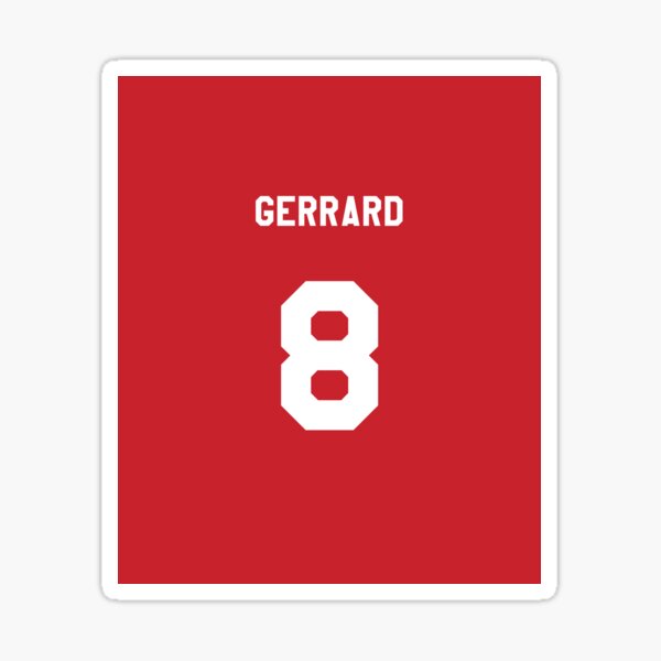 "Gerrard Number 8 Shirt" Sticker for Sale by FootballArcade | Redbubble