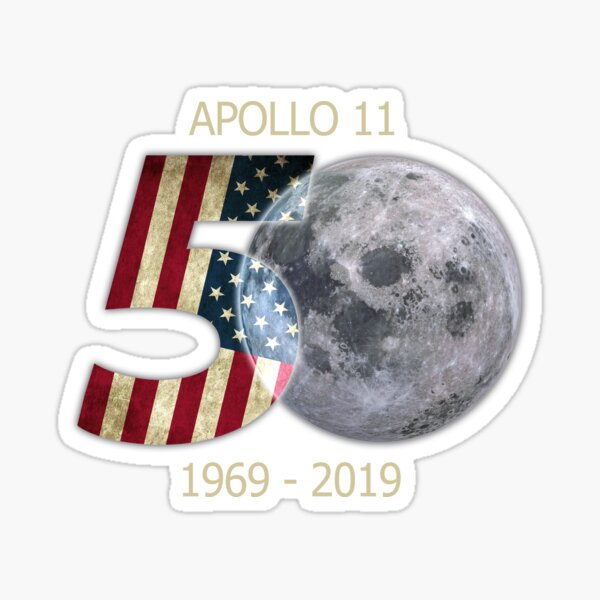 "Apollo 11 50th Anniversary" Sticker for Sale by Cuteafd | Redbubble