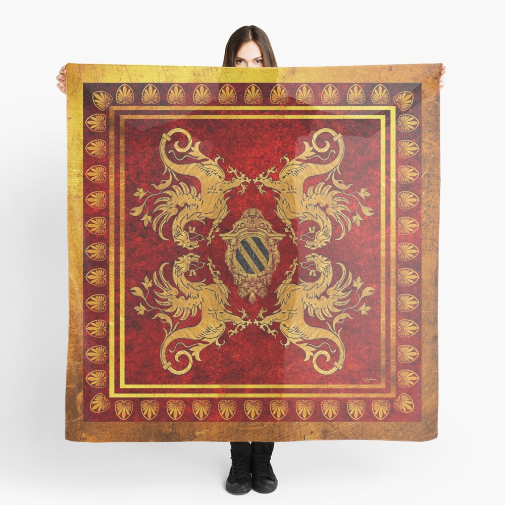 "Winged Lion-Serpents Scarf Red: Original Artwork Copyright Stuart ...