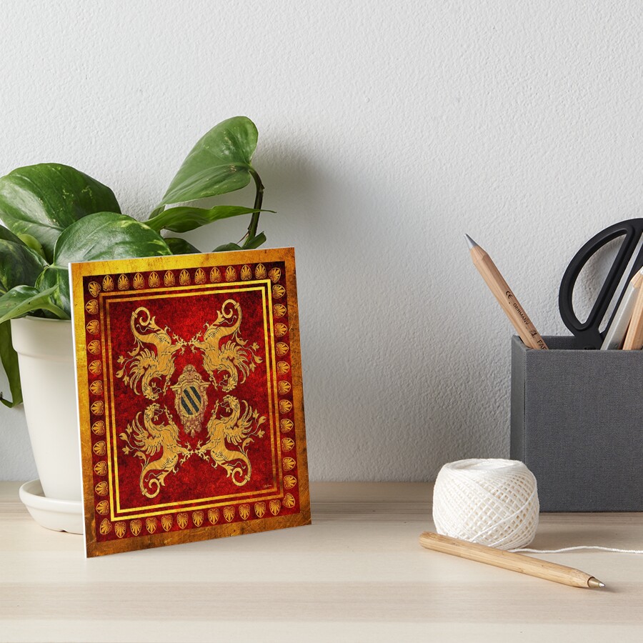 "Winged Lion-Serpents Scarf Red: Original Artwork Copyright Stuart ...