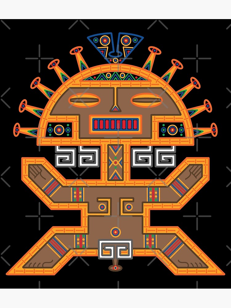 "MUISCA CHIBCHA COLOMBIA MAN MASK IDOL - full colour" Poster by ...