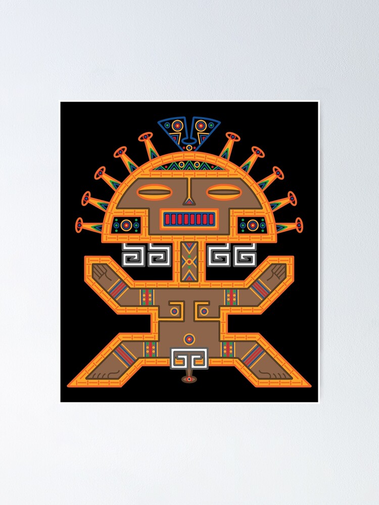 "MUISCA CHIBCHA COLOMBIA MAN MASK IDOL - Vollfarbe" Poster von ...