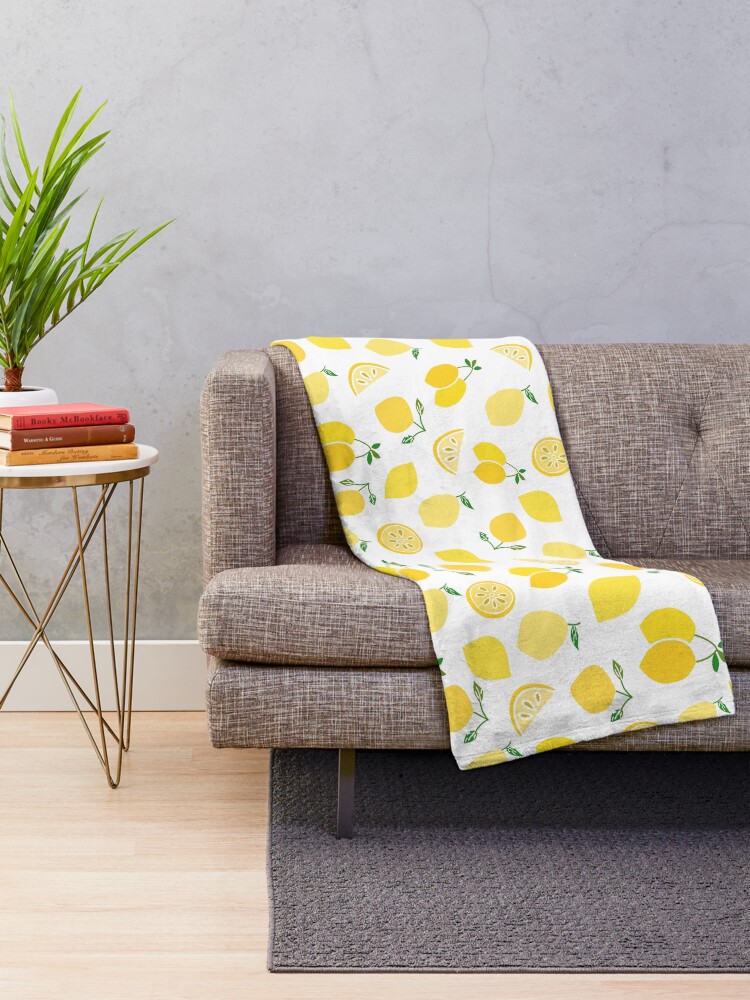 "lemon print" Throw Blanket for Sale by disconnectd | Redbubble