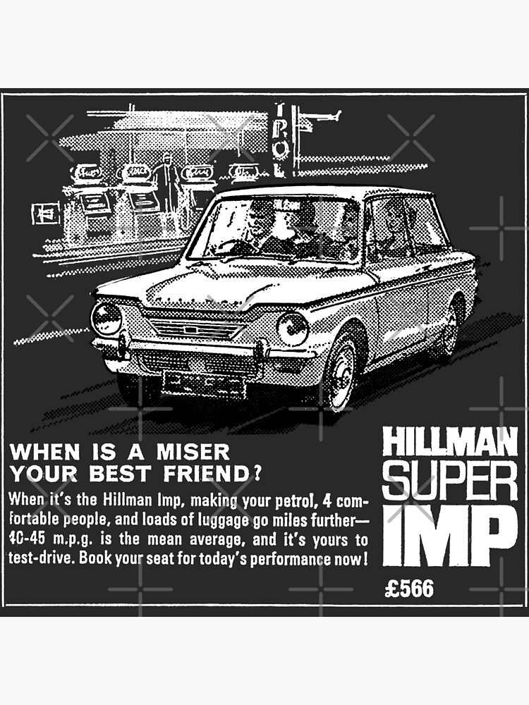 "HILLMAN IMP" Poster for Sale by ThrowbackMotors | Redbubble