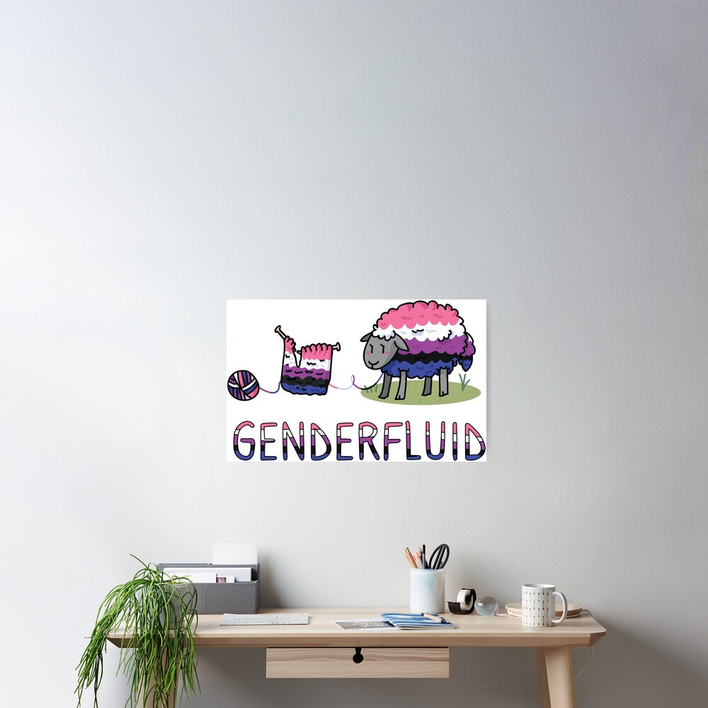 "Cute gender fluid fluffy sheep cartoon vector illustration motif set ...