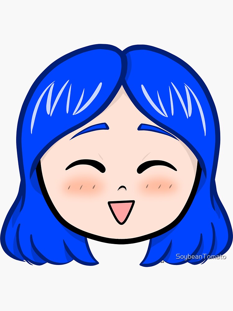 "Blue Chibi Girl" Sticker for Sale by SoybeanTomato | Redbubble