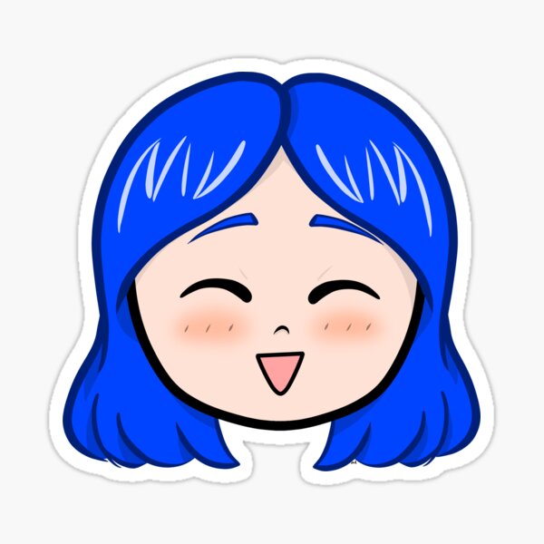"Blue Chibi Girl" Sticker for Sale by SoybeanTomato | Redbubble