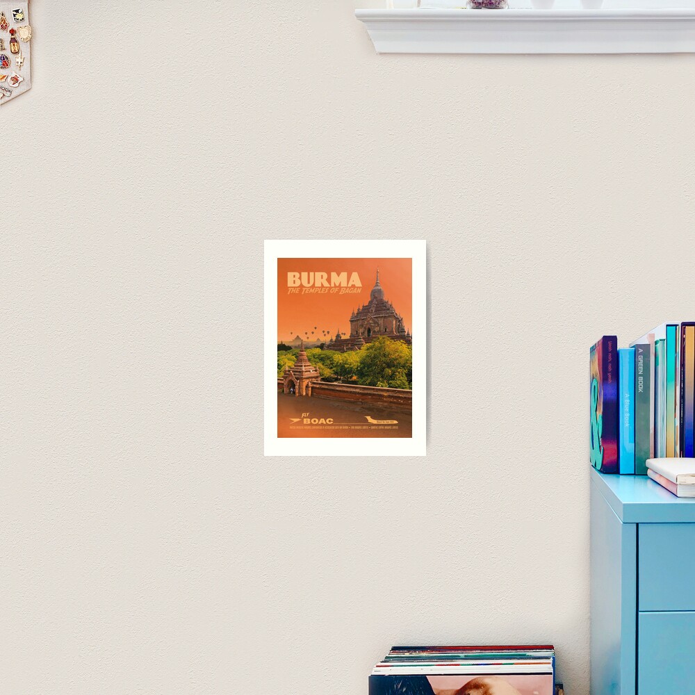 "Vintage-Style Bagan Travel Poster" Poster for Sale by travelwitheric ...