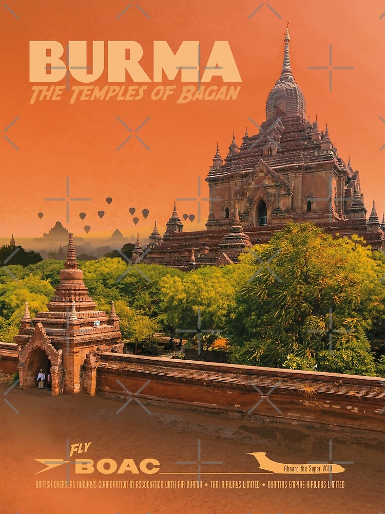 Vintage-Style Bagan Travel Poster Premium Matte Vertical Poster