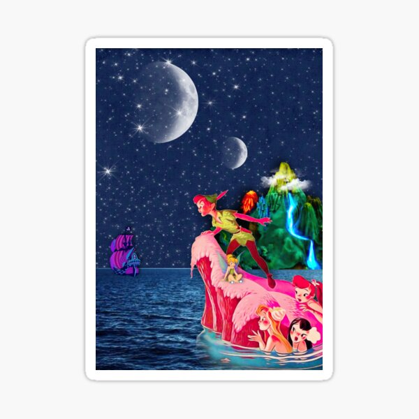"PETER PAN AND THE SIRENS" Sticker for Sale by rosyscrap75 | Redbubble