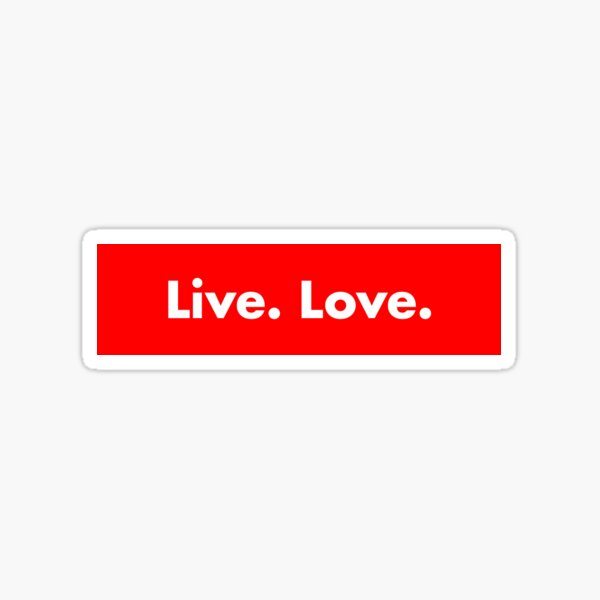 "Red Classic Box Logo" Sticker for Sale by landonromana9 | Redbubble