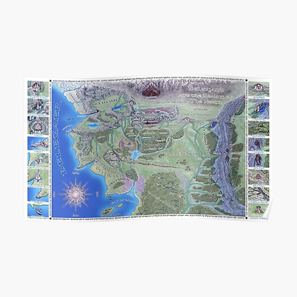 "Fantasy Map with Cities Variant" Poster for Sale by Sirielle | Redbubble