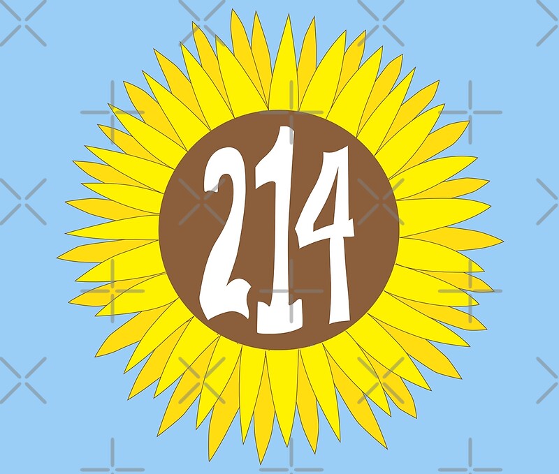 "Hand Drawn Texas Sunflower 214 Area Code" by itsrturn | Redbubble