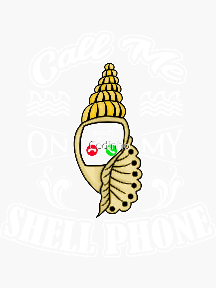 "Call Me On My Shell phone | Funny Summer Beach Party Design" Sticker ...
