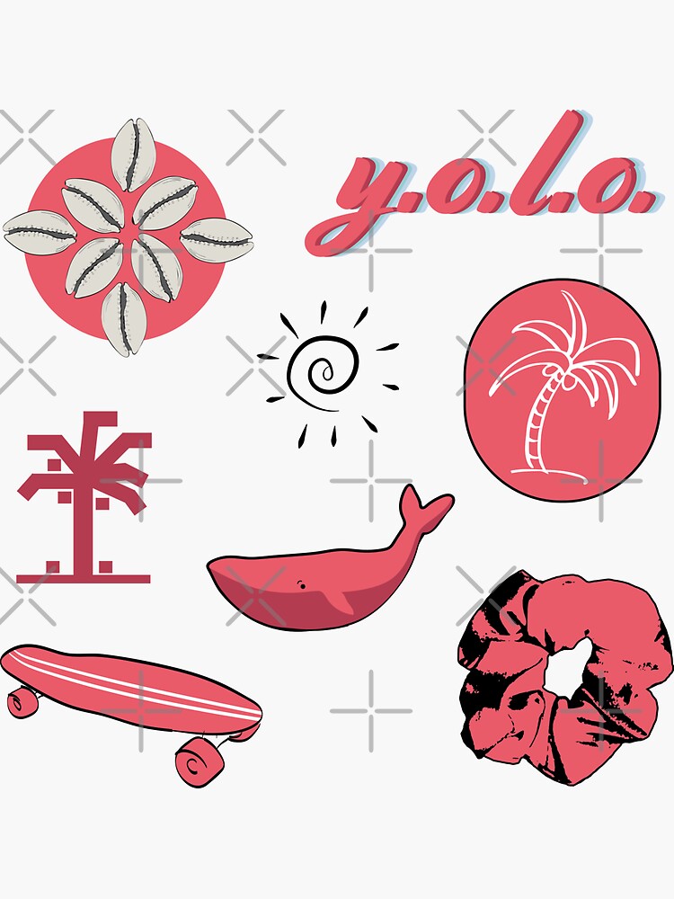 "Coral Summer Palm Tree Fun Sticker Pack" Sticker by The-Goods | Redbubble