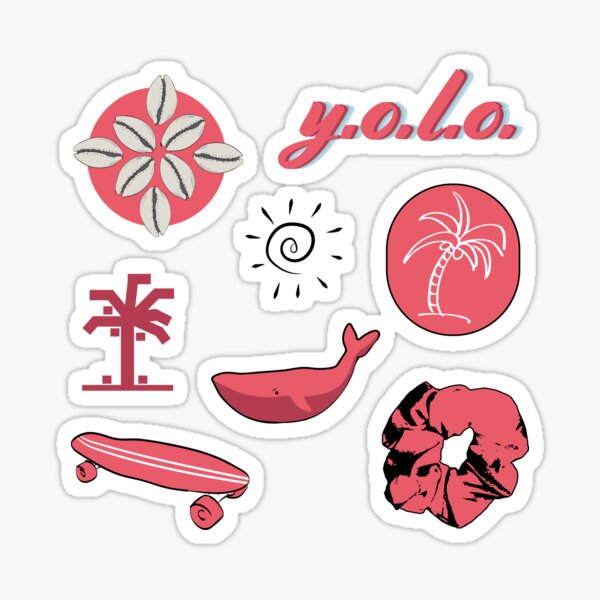 "Coral Summer Palm Tree Fun Sticker Pack" Sticker by The-Goods | Redbubble