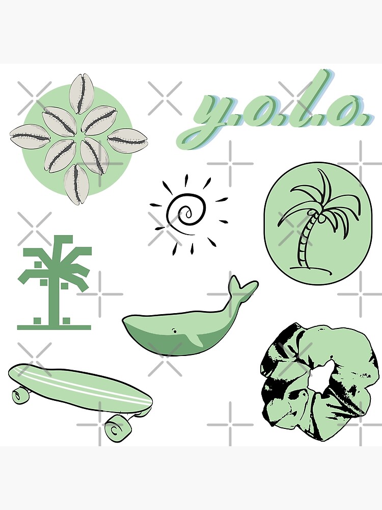 "Light Green Summer Palm Tree Fun Sticker Pack" Poster by The-Goods ...