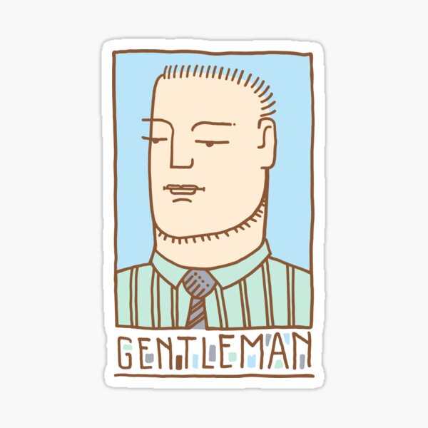 "Gentleman Face" Sticker for Sale by WigglyLines | Redbubble