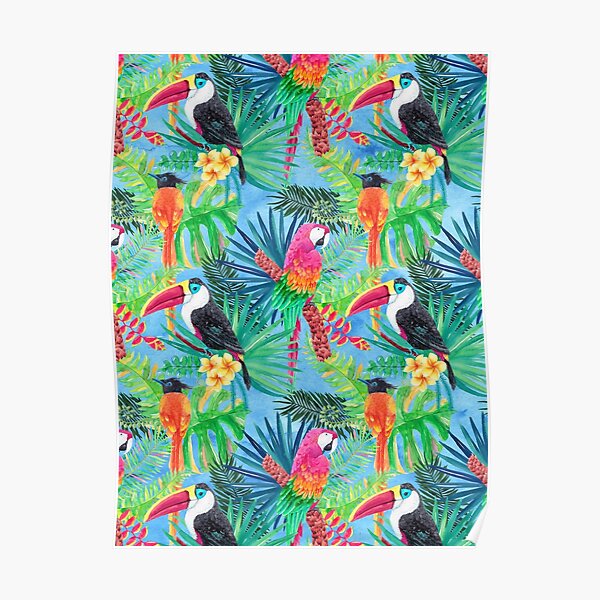 "Tropicana - Birds at Nightfall " Poster for Sale by Amanda-Lakey ...