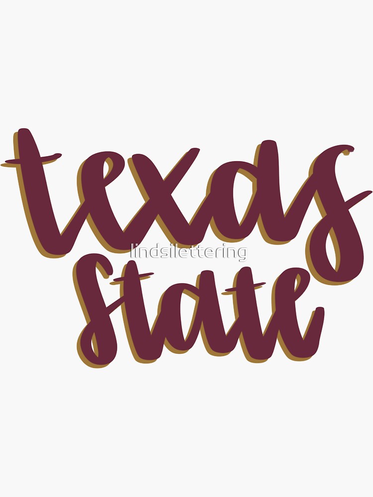 "texas state" Sticker for Sale by lindsilettering | Redbubble
