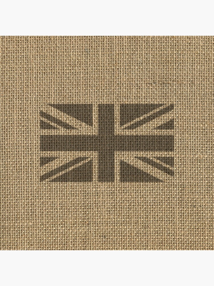 "Black Ink UK Union Jack Burlap British Flag" Art Print by podartist ...