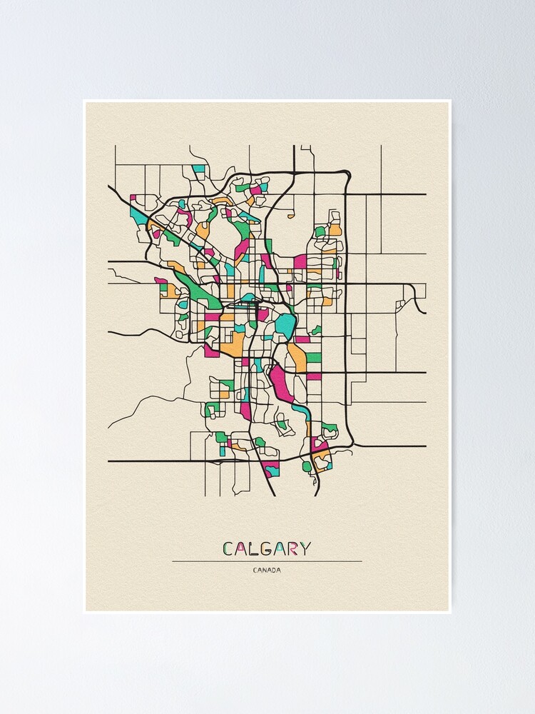 "Calgary, Canada Street Map" Poster for Sale by geekmywall | Redbubble