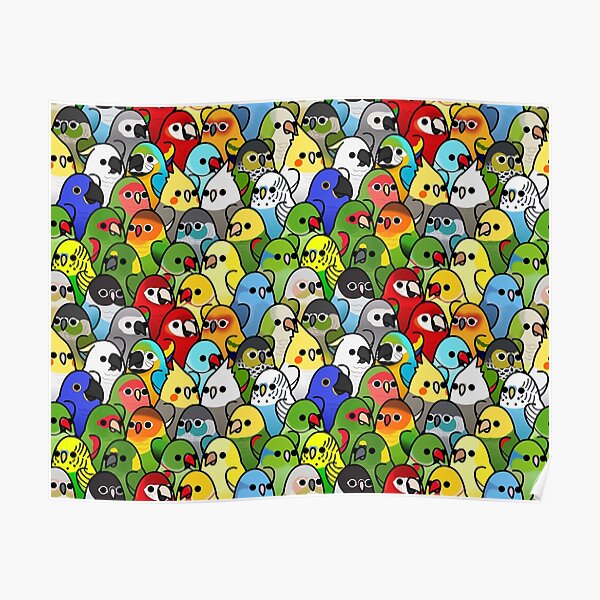 "Too Many Birds! Bird Squad 1" Poster for Sale by MaddeMichael | Redbubble