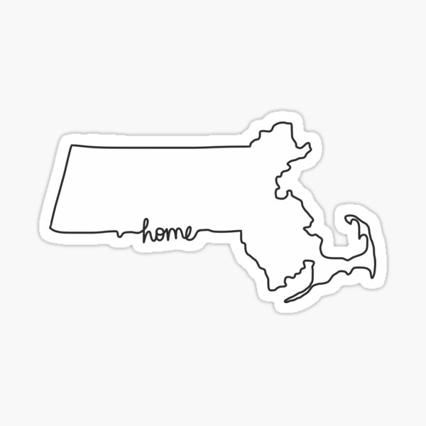 Massachusetts Outline Stickers | Redbubble