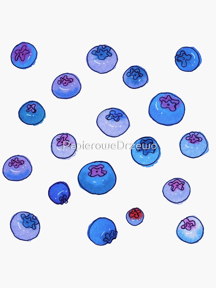"Blueberry explosion" Sticker for Sale by PapieroweDrzewo | Redbubble