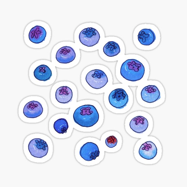 "Blueberry explosion" Sticker for Sale by PapieroweDrzewo | Redbubble