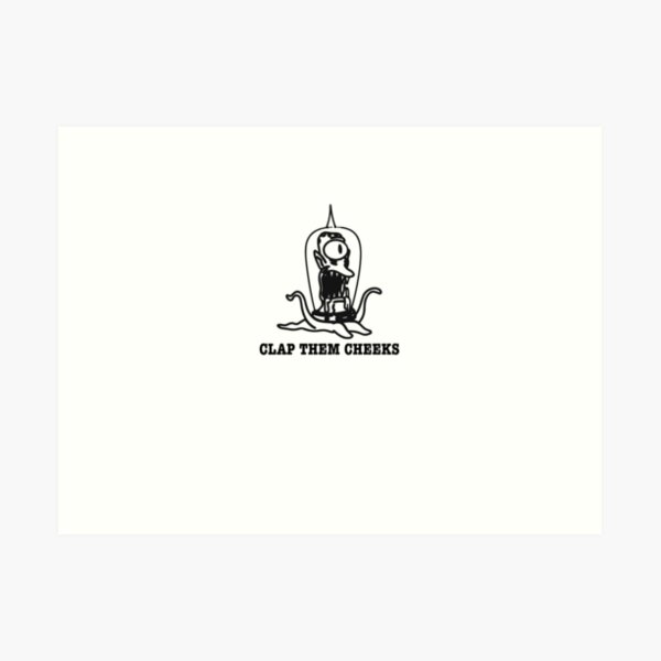 "Area 51 Simpsons Alien Clap Them Cheeks Meme Sticker" Art Print by ...