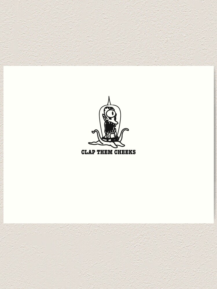"Area 51 Simpsons Alien Clap Them Cheeks Meme Sticker" Art Print by ...
