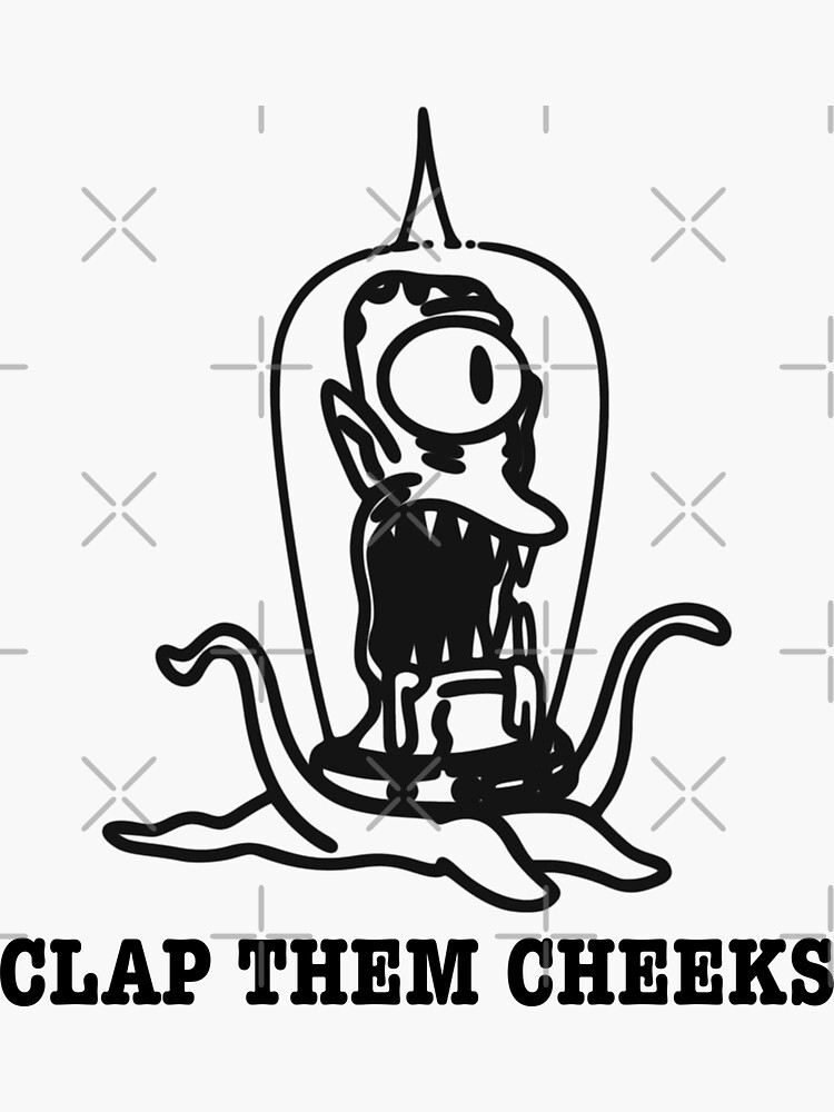 Pegatina «Pegatina Area 51 Simpsons Alien Clap Them Cheeks Meme» de ...