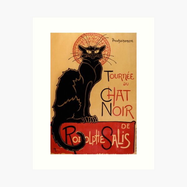 Digital Prints French Cat Art Print French Decor Mid Century Modern Art ...