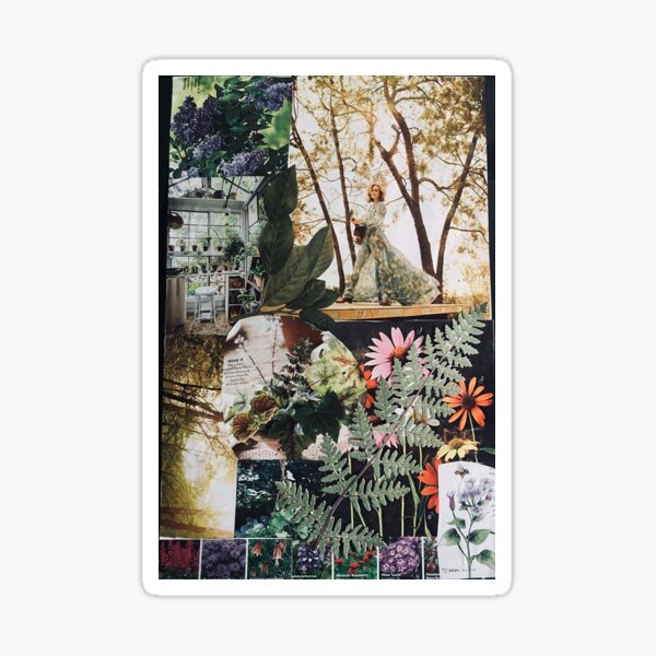 "Nature collage" Sticker by thewistfulwood | Redbubble