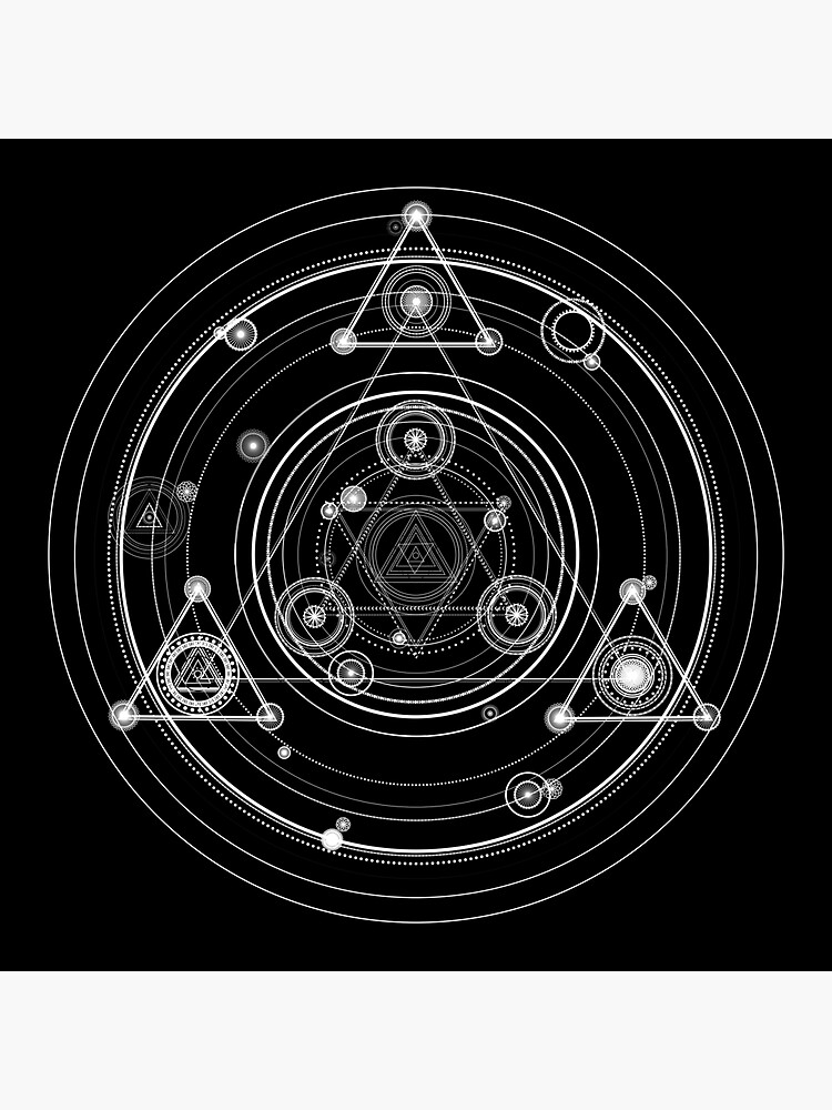 "Sacred geometry black and white geometric art" Sticker by GeometricEye ...