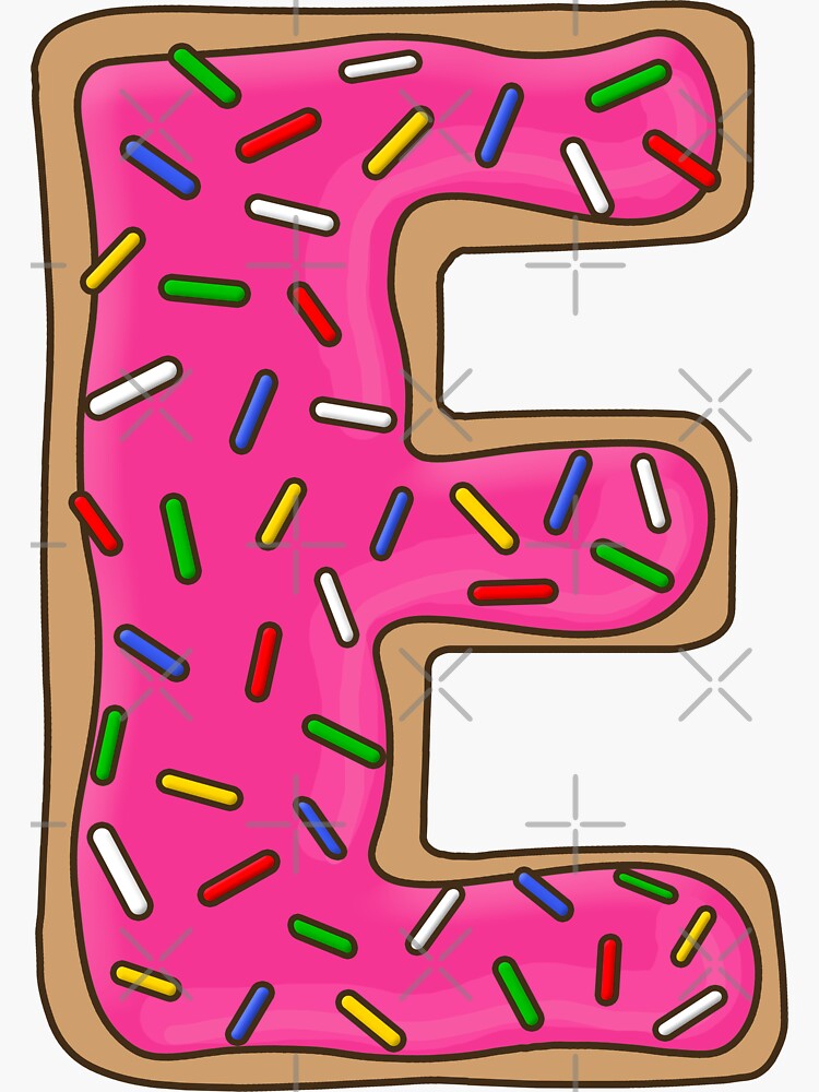 Pegatina «Donut Letter E» de mynameisliana | Redbubble