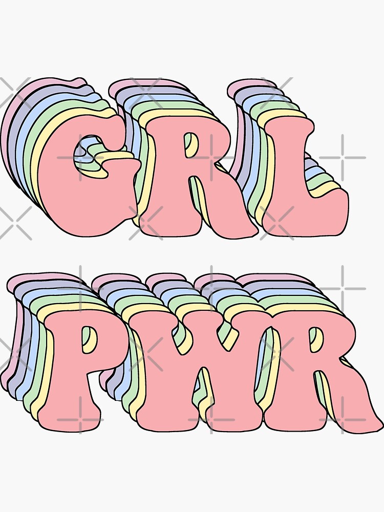 "GRL PWR retro" Sticker for Sale by saracreates | Redbubble