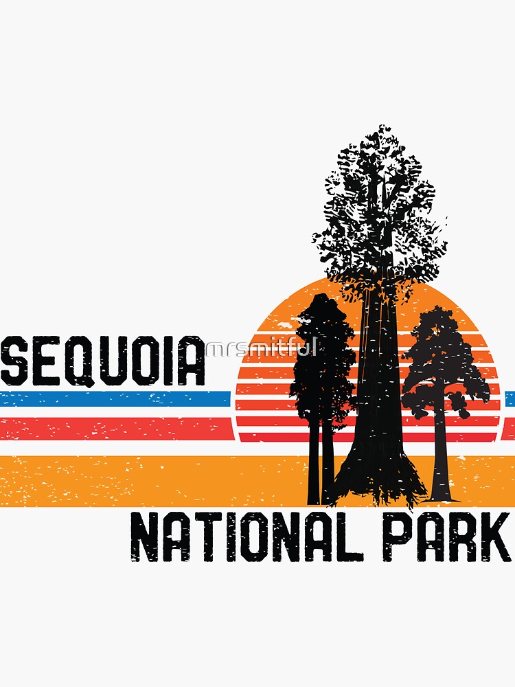 "Vintage Sequoia National Park California Retro Sequoia Tree" Sticker ...