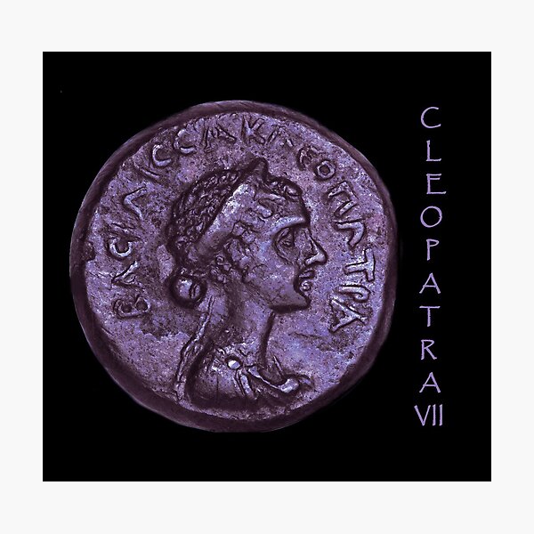 Lámina fotográfica «La moneda de Cleopatra VII del final de su reinado ...
