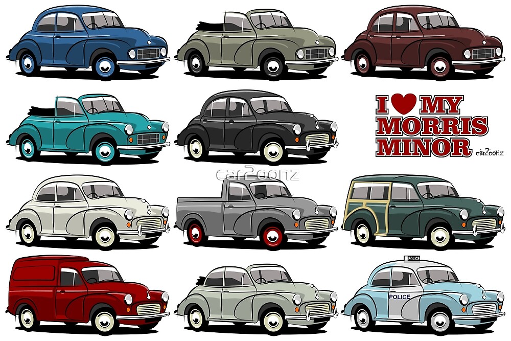 "Morris Minor evolution" by car2oonz | Redbubble