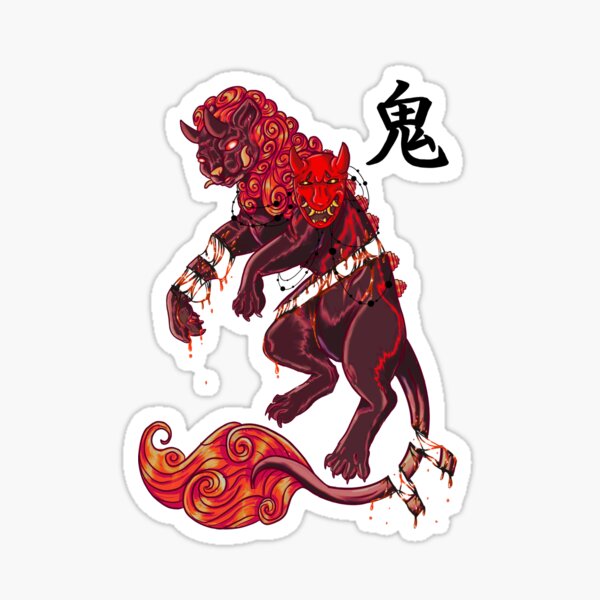 "Demon temple guardian" Sticker for Sale by LivingBi0hazard | Redbubble